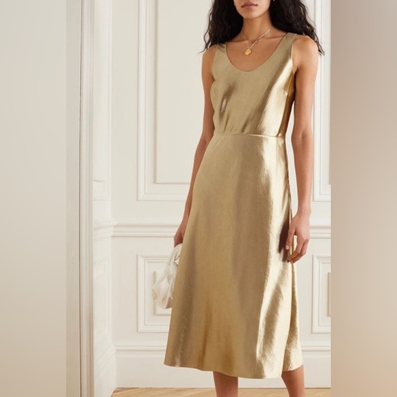 Vince | Dresses | Nwt Vince Fluster Metallic Satin Dress | Poshmark